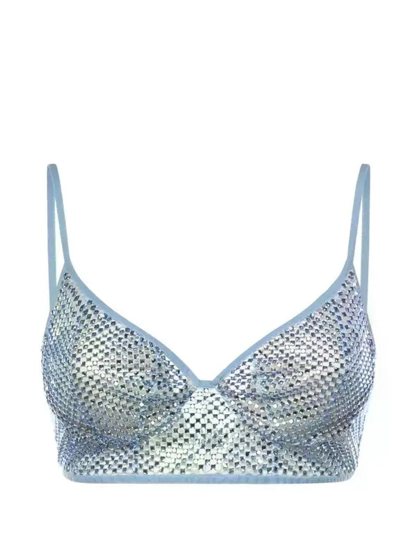 GENNY Rhinestone-embellished Top - Blue