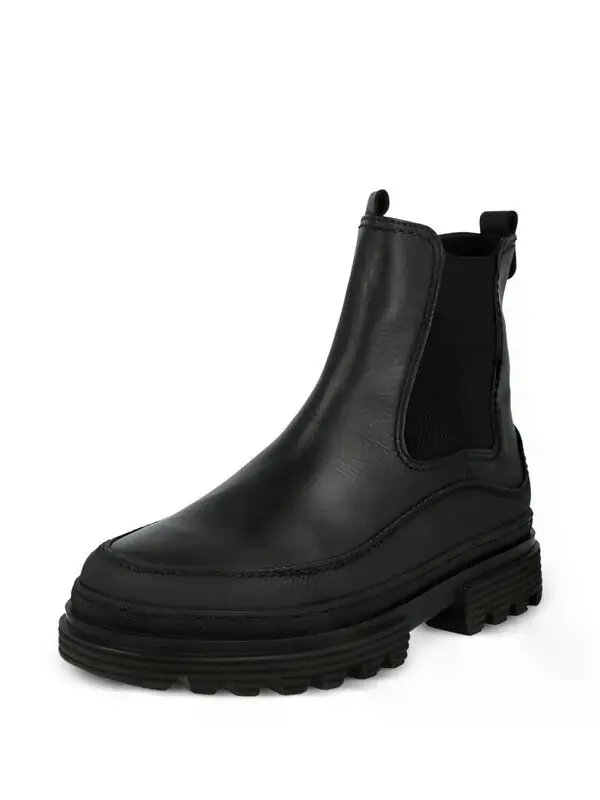 Gabor Leather Ankle Boots With Side Zip And Pull-tab
