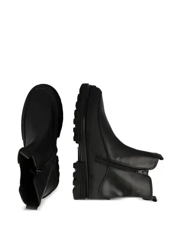Gabor Leather Ankle Boots With Side Zip And Pull-tab