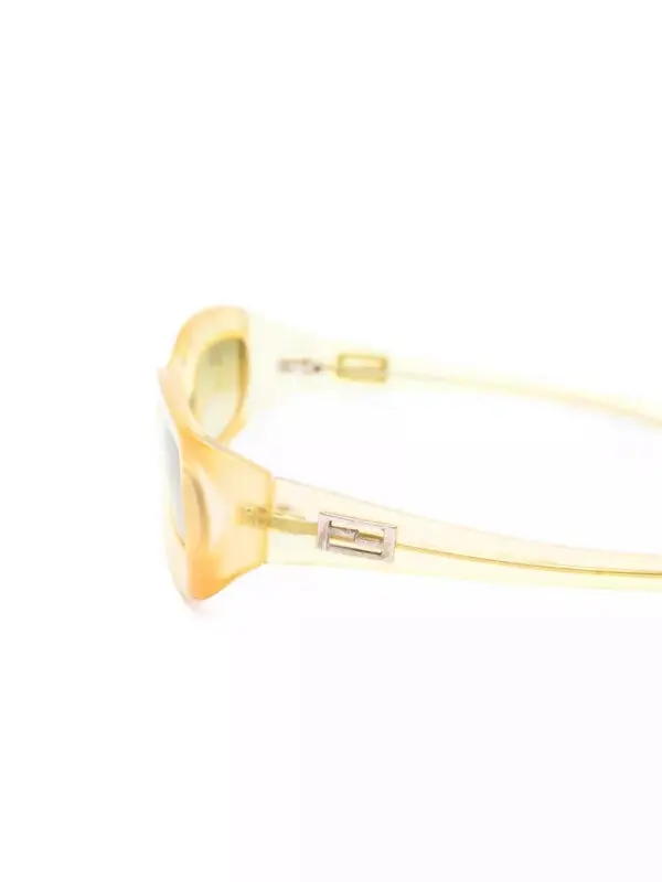 Fendi 2000s Rectangle Frame Sunglasses - Yellow