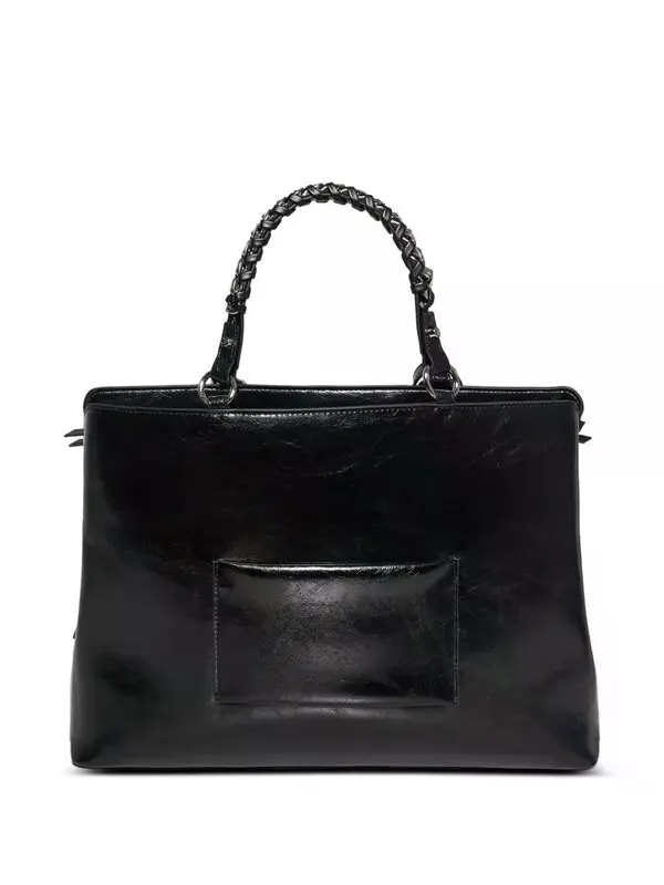 John Richmond Braided Handle Tote Bag - Black
