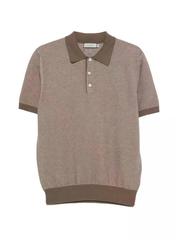 Canali Patterned Polo Shirt - Neutrals