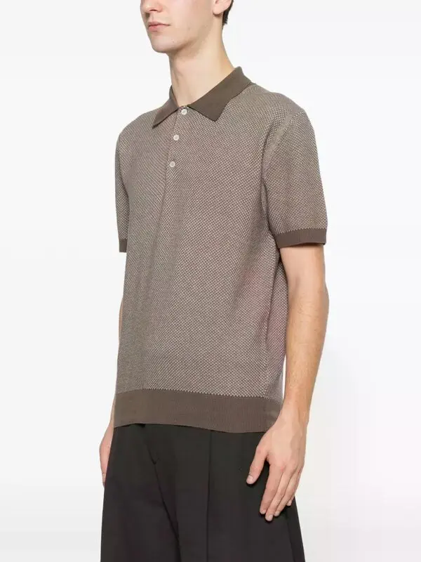 Canali Patterned Polo Shirt