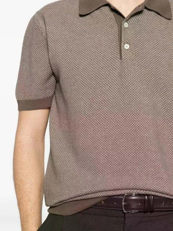 Canali Patterned Polo Shirt