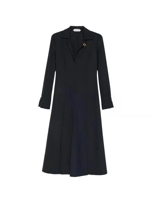 Alberta Ferretti Pleat-detail Midi Dress - Blue