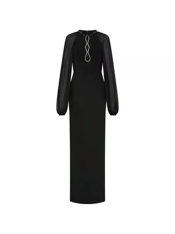 Rebecca Vallance Embellished Sleeve Gown - Black