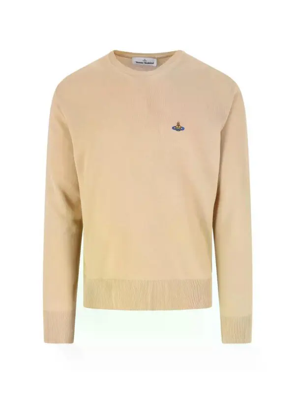 VIVIENNE WESTWOOD Orb Embroidery Crew Neck Sweater - Neutrals