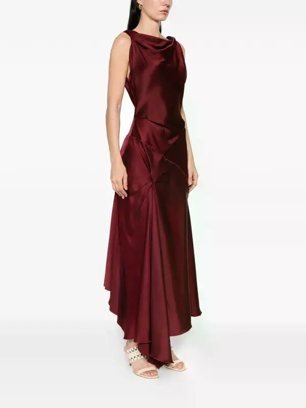 Victoria Beckham Draped Midi Dress - Red