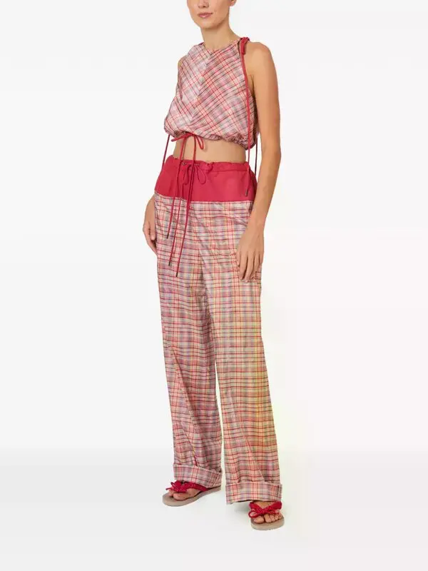 Rosie Assoulin Plaid Pattern Trousers
