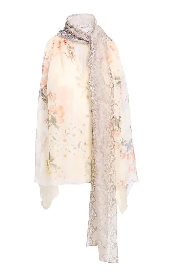 Elie Saab Printed Chiffon Halterneck Top - Multi