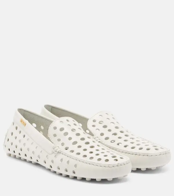 TOD'S Gommino Perforated Leather Loafers - White