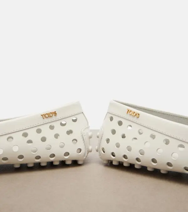 TOD'S Gommino Perforated Leather Loafers - White