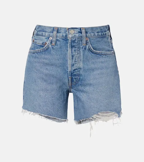 AGOLDE Parker Long Distressed Denim Shorts