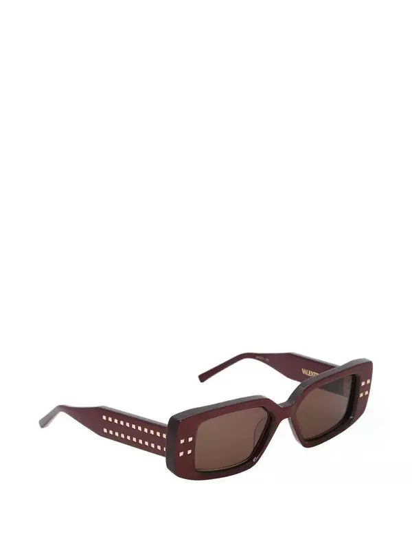Valentino Garavani Studded Rectangle Frame Sunglasses