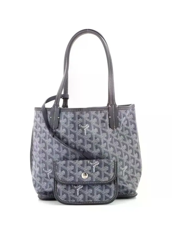 Goyard Anjou Reversible Tote Coated Canvas Mini Satchel - Grey