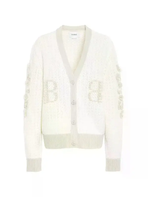 BARRIE B-logo Cashmere Cardigan - Neutrals