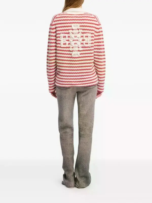 BARRIE Striped Cashmere Polo Shirt