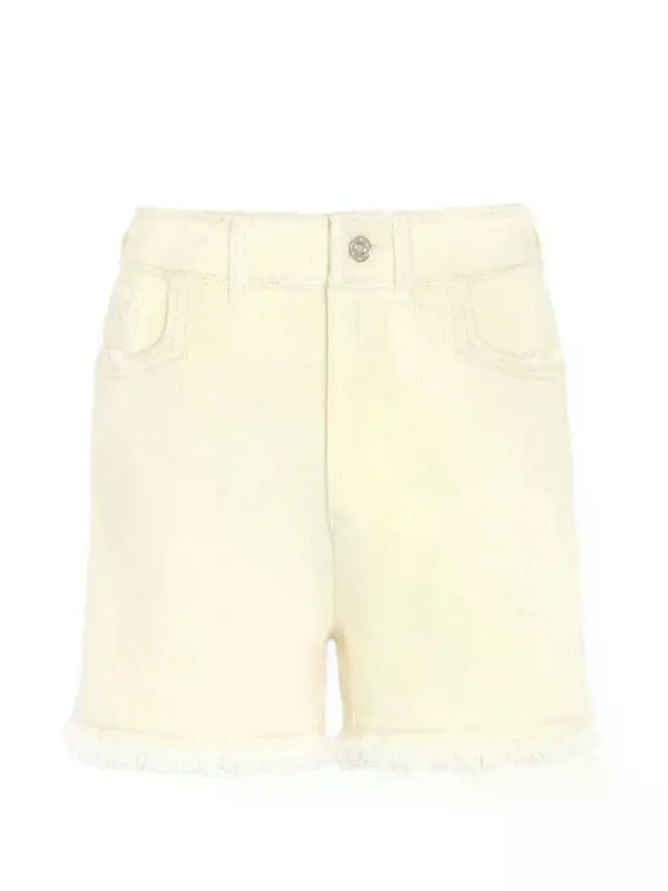 BARRIE Fringed Denim Shorts - Yellow