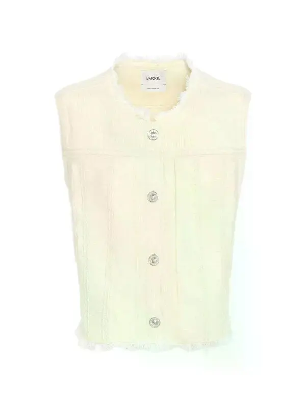 BARRIE Denim Fringed Waistcoat - Yellow