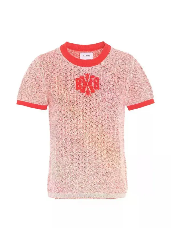 BARRIE Logo-patch Cashmere Top - Red