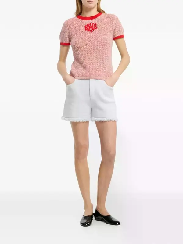 BARRIE Logo-patch Cashmere Top - Red