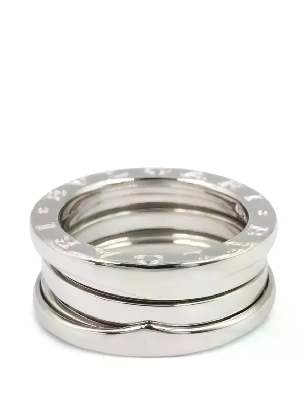 BVLGARI 18k White Gold Three Band Ring - Silver