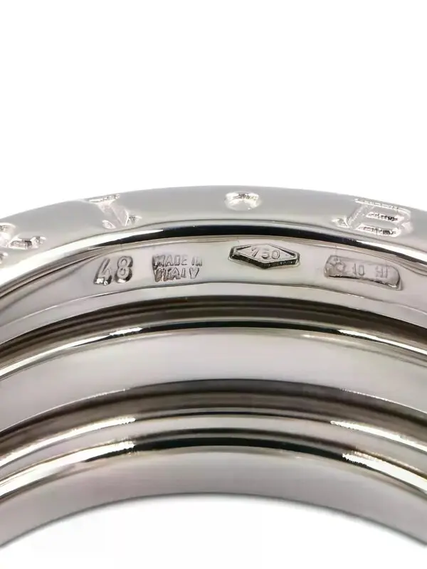 BVLGARI 18k White Gold Three Band Ring - Silver