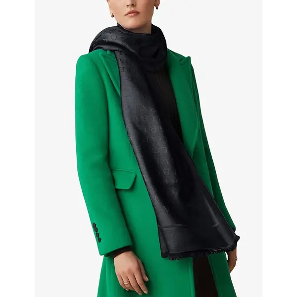 BVLGARI Lettere Maxi Brand-pattern Wool And Silk Stole