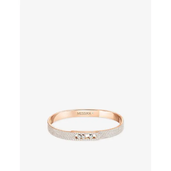 Messika Move Noa Pavé 18ct Gold And 2.3ct Diamond Bangle Bracelet - Pink