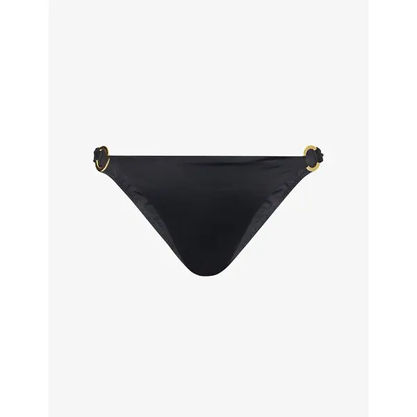 AWAY THAT DAY Ruched Bikini Bottoms - Black