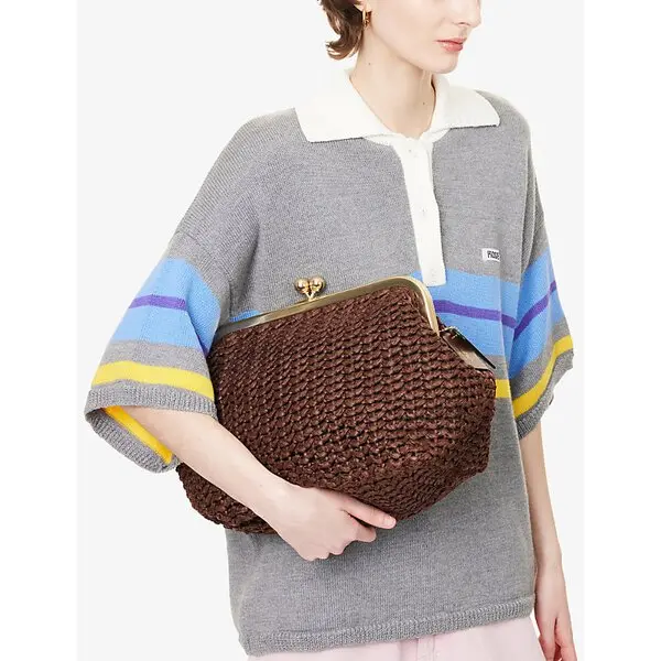 COACH Kisslock Raffia Bag