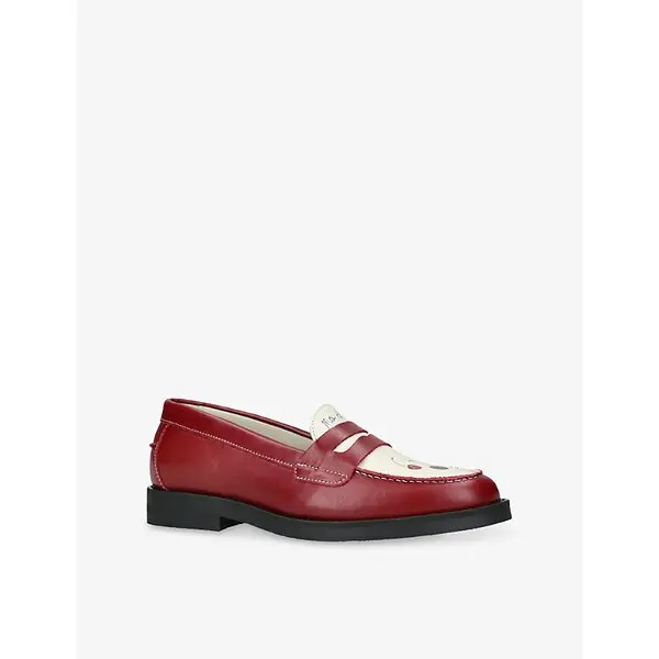 DUKE + DEXTER Wilde Cherry Leather Loafers