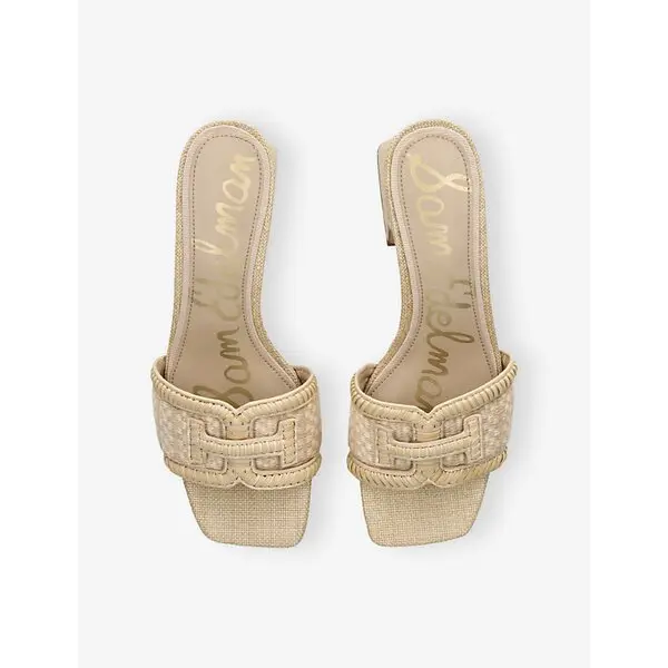 Sam Edelman Waylon Woven Heeled Mules - Beige
