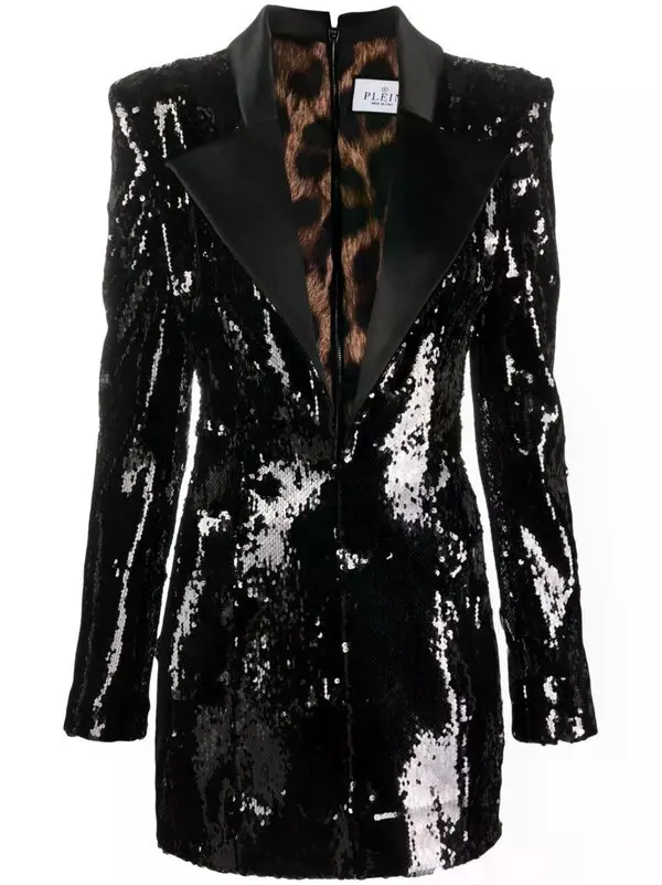 Philipp Plein Sequin-embellished Fitted Blazer Dress