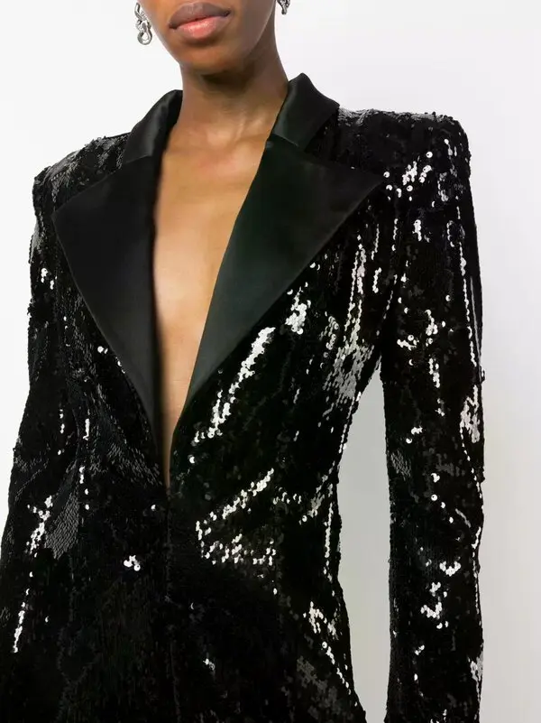 Philipp Plein Sequin-embellished Fitted Blazer Dress
