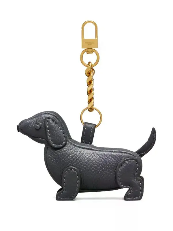 Thom Browne Hector Leather Bag Charm - Grey