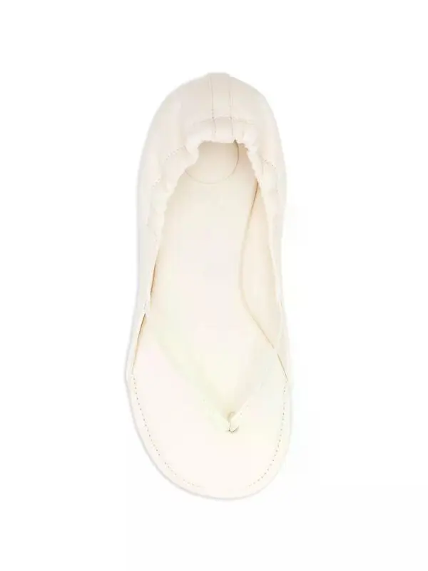 Jacquemus Open-toe Gathered Leather Sandals - Neutrals