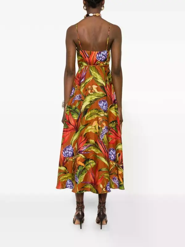 Farm Rio Floral Print Midi Dress