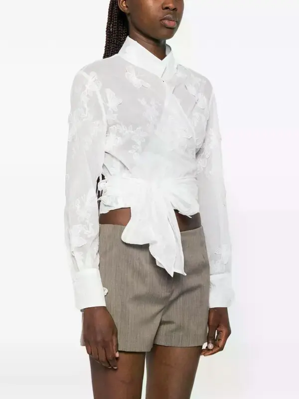 MAZZARELLI Tie-front Blouse - White