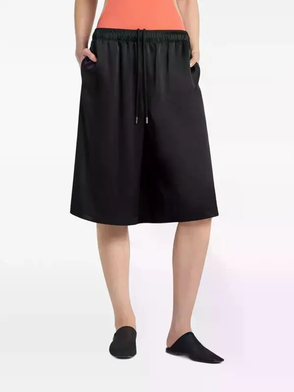 COURREGES Drawstring Shorts With Logo Detail - Black