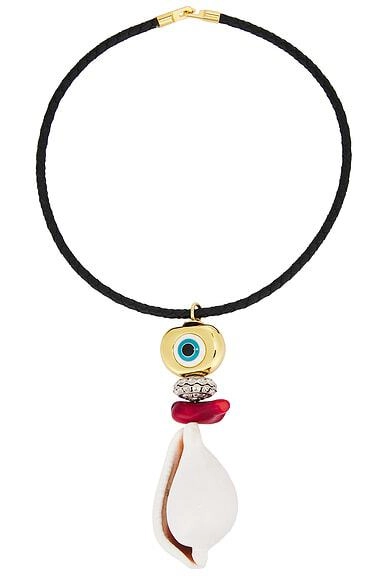 Timeless Pearly Evil Eye Charm Necklace - Multi