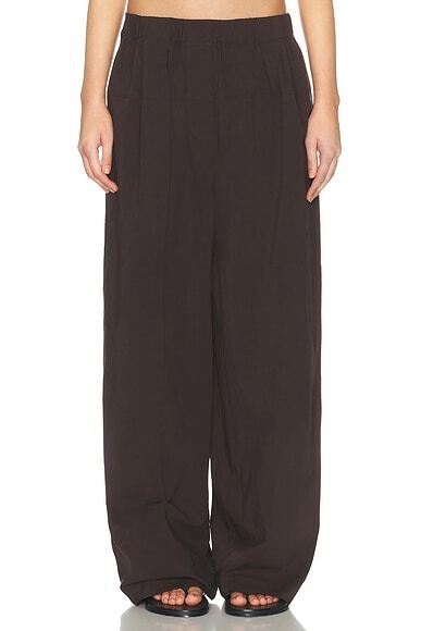 ST. AGNI Relaxed Pleat Pant - Bark