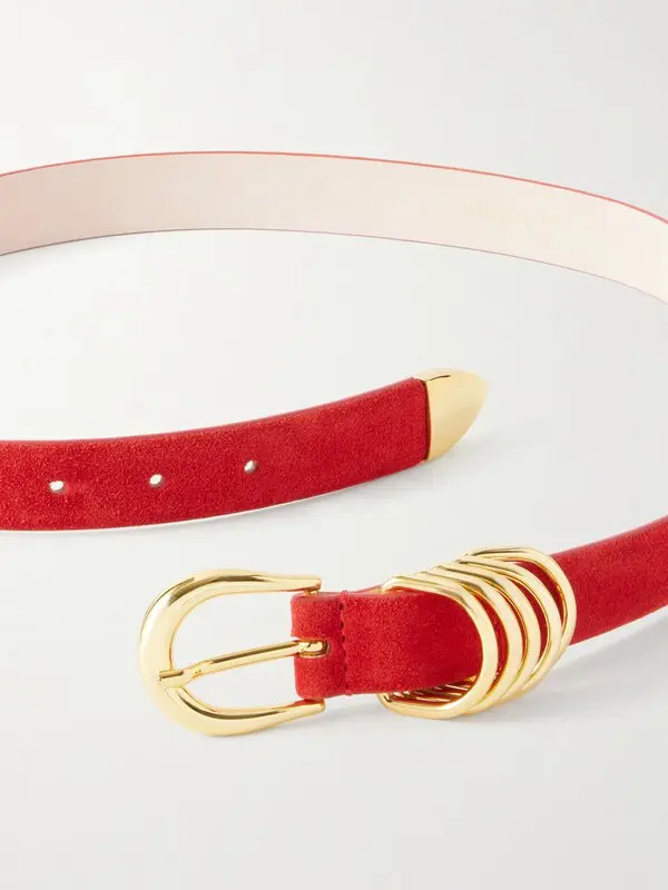 DEHANCHE Hollyhock Suede Belt - Red
