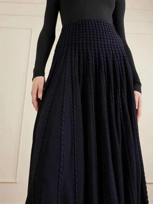 Alaïa Textured Knitted Midi Skirt
