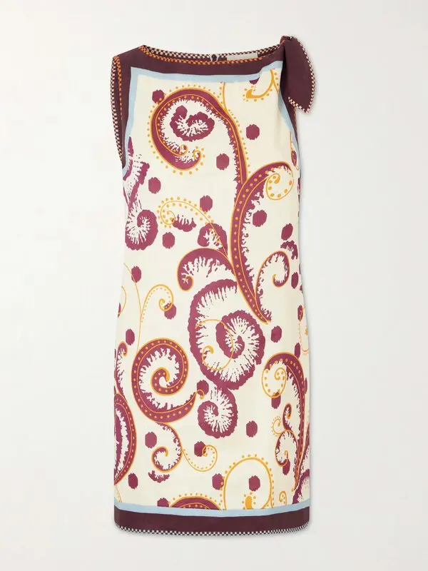 ALEMAIS Wilson Floral-print Linen And Silk-blend Twill Mini Dress - Multi