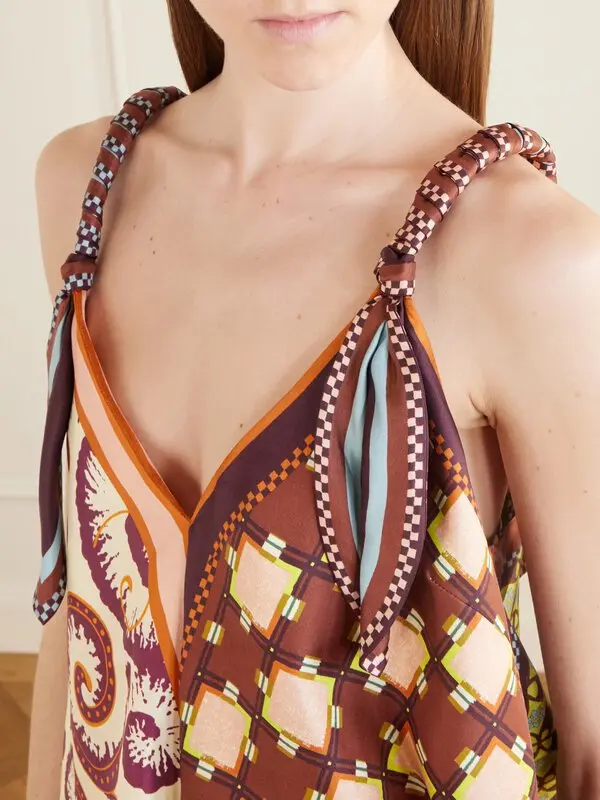 ALEMAIS Printed Silk-twill Top - Multi