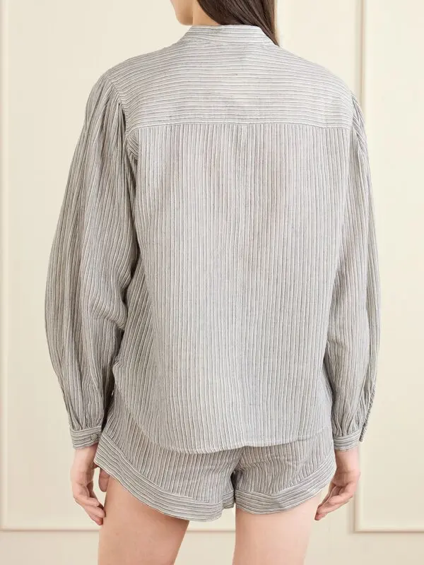 MARANT ETOILE Selvia Striped Cotton Shirt - Blue