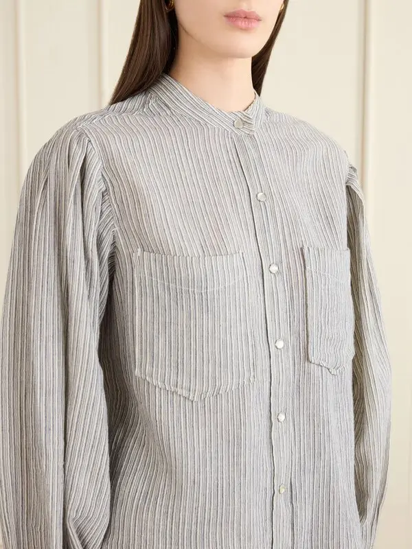 MARANT ETOILE Selvia Striped Cotton Shirt - Blue
