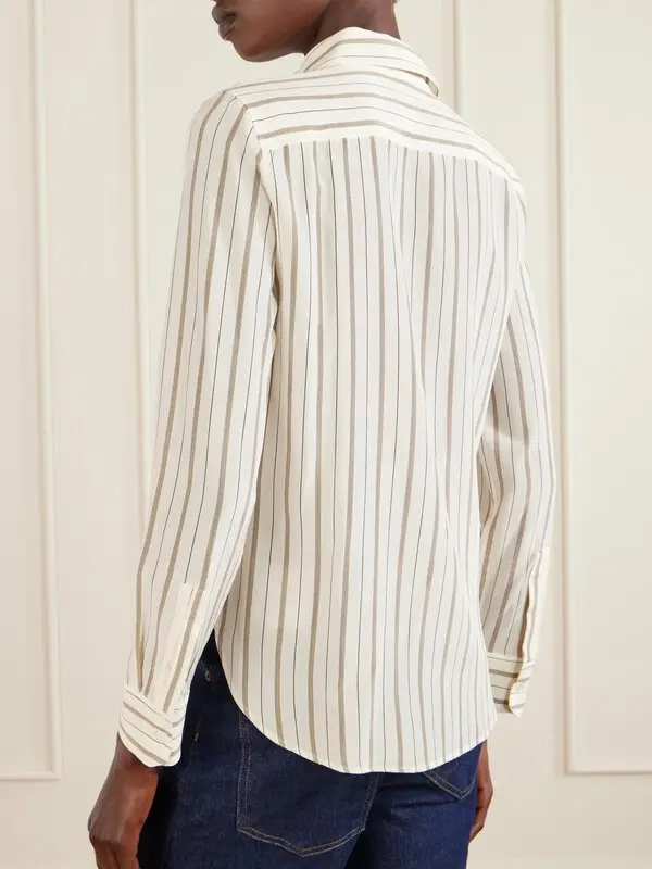 NILI LOTAN Gaia Striped Silk Shirt
