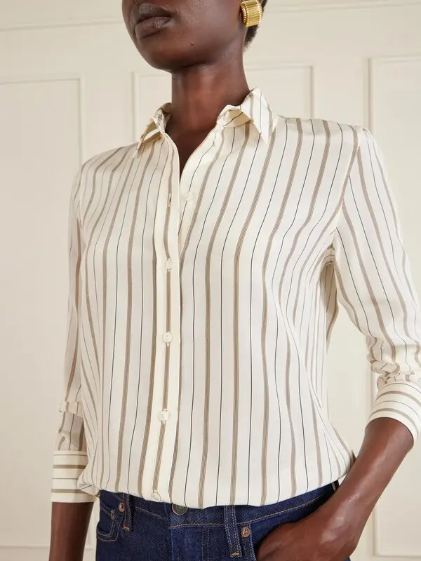 NILI LOTAN Gaia Striped Silk Shirt